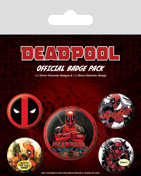 Pack de 5 badges Deadpool - 5046